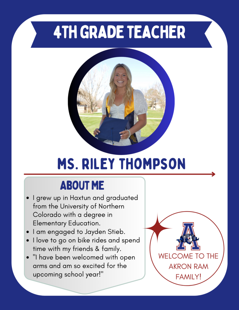 Welcome Ms. Thompson! | Akron School District No. R-1